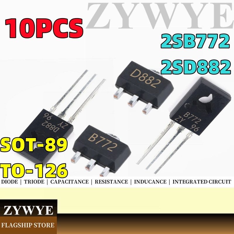 10 chiếc B772 D882 Triode B772P D882P TO-126 2SD882 2SB772 SOT89 ...