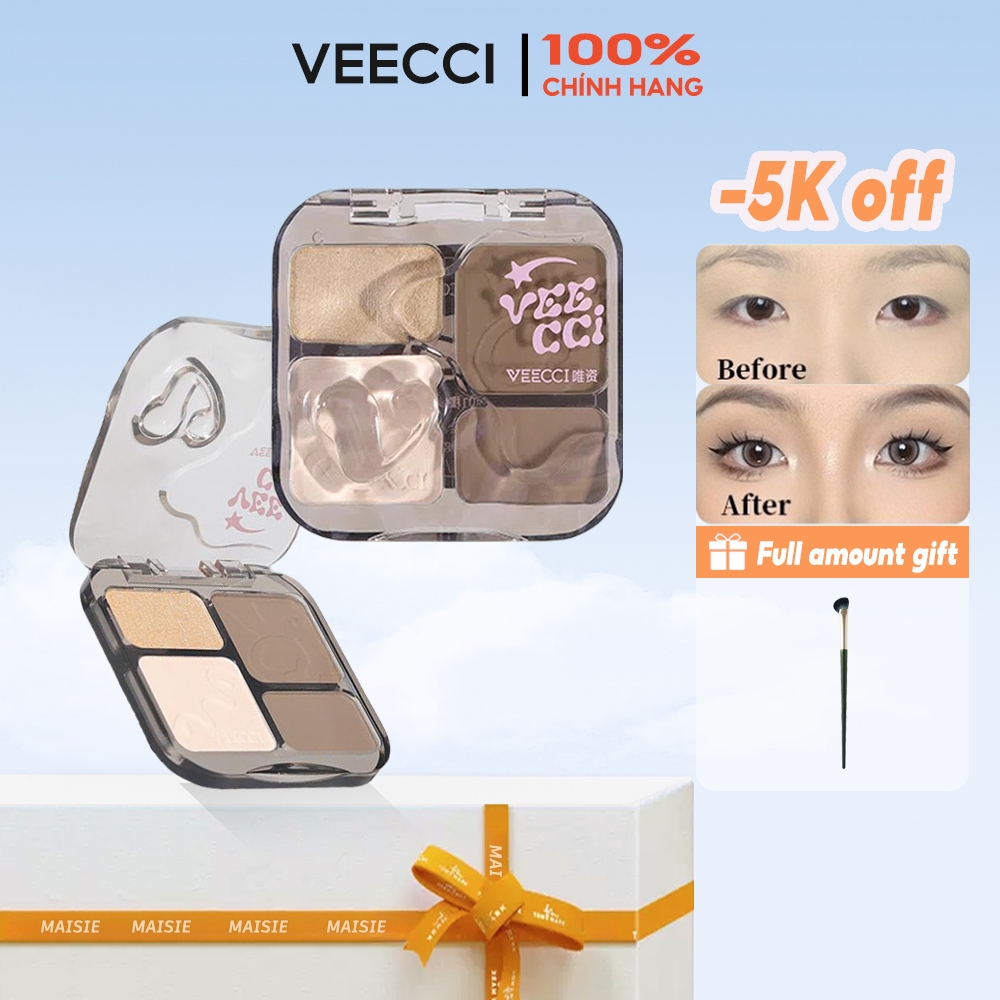 VEECCI-Bảng màu tạo khối tất cả trong một có độbóng/vecci/bảng/phấn tạo khối veecci /đánh khối ...