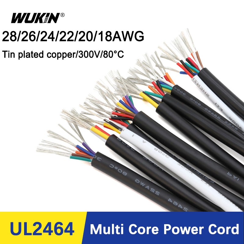 Ul2464 Vỏ Dây Cáp Tín Hiệu Đồng 2 3 4 5 6 7 8 10 Dây Âm Thanh Điện Tử Mềm 28 26 24 22 20 18 AWG ...
