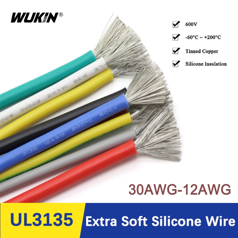 UL3135 Dây Đồng 30 28 26 24 22 20 18 14 12 AWG Cao Su Silicon Mềm Cách Nhiệt Linh Hoạt Đèn LED ...