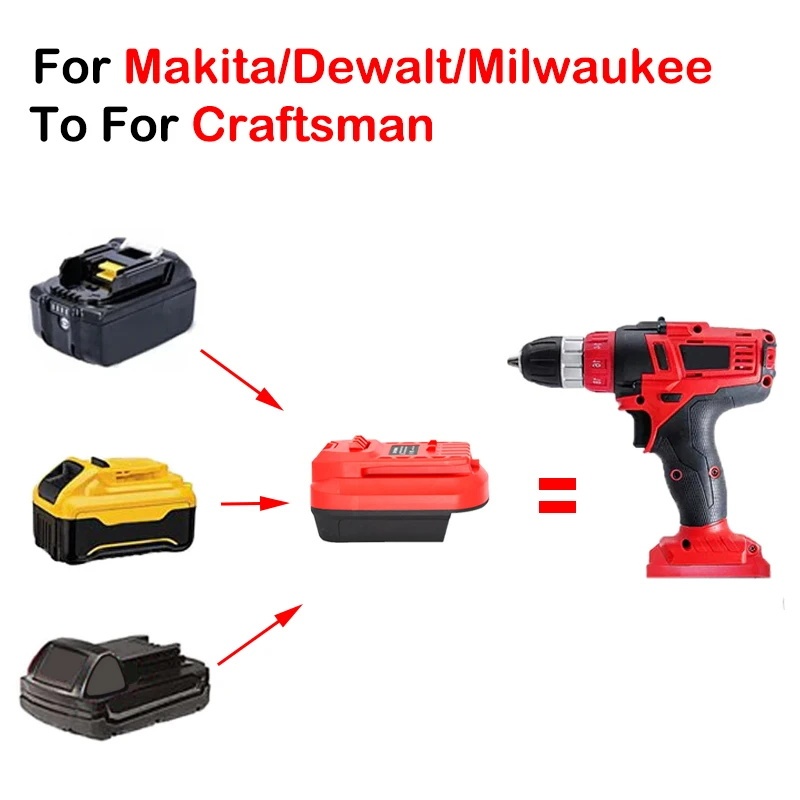 Bộ Chuyển Đổi Pin Chuyển Đổi Thích Hợp Cho Makita/Dewalt/Milwaukee Pin Li-ion 18V Sang Craftsman ...
