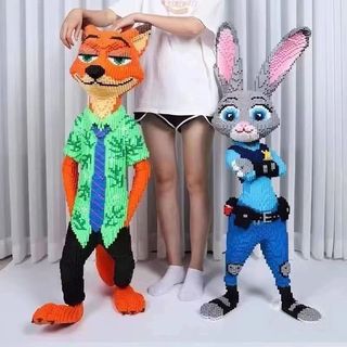 【Hàng có sẵn Bản cao cấp】 Dựng Judy Rabbit Nick Fox Đồ Chơi Lắp Ráp xếp ...