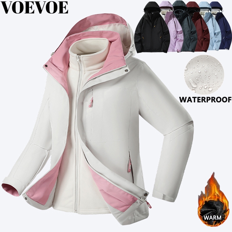 Áo khoác nam nữ VOEVOE Áo khoác leo núi ngoài trời chống gió và ấm áp chống nước | Shopee Việt Nam