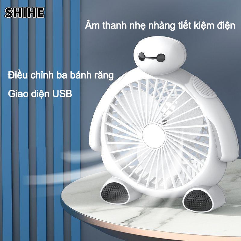 Quạt điện SHIHE mini để bàn họa tiết hoạt hình dễ thương | Shopee Việt Nam