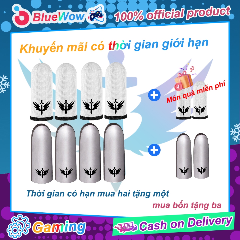 (Mua 2 Tặng 1)Bao tay chơi game BlueWow 92 kim，Dòng Gradient đầy màu sắc Găng tay ngón tay cái ...