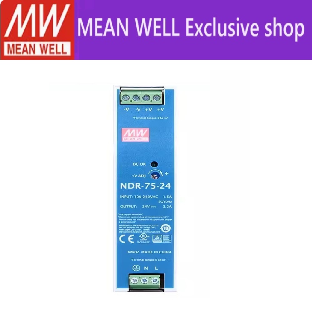 Mean WELL Chuyển mạch nguồn NDR-75 series NDR-75-12 NDR-75-24 NDR-75-48 75W loại ray DIN công ...