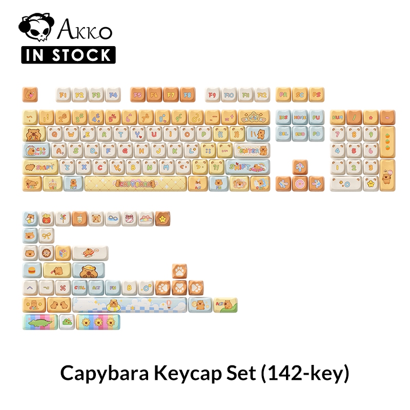 Bộ Keycap Akko Capybara (142 phím), Keycaps PBT Dye-Sub profile MAO ...