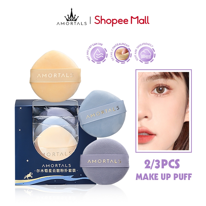 Xác thực 100% mút đánh phấn phủ AMORTALS Set 3 Mút Trang Điểm 55mm Mềm ...