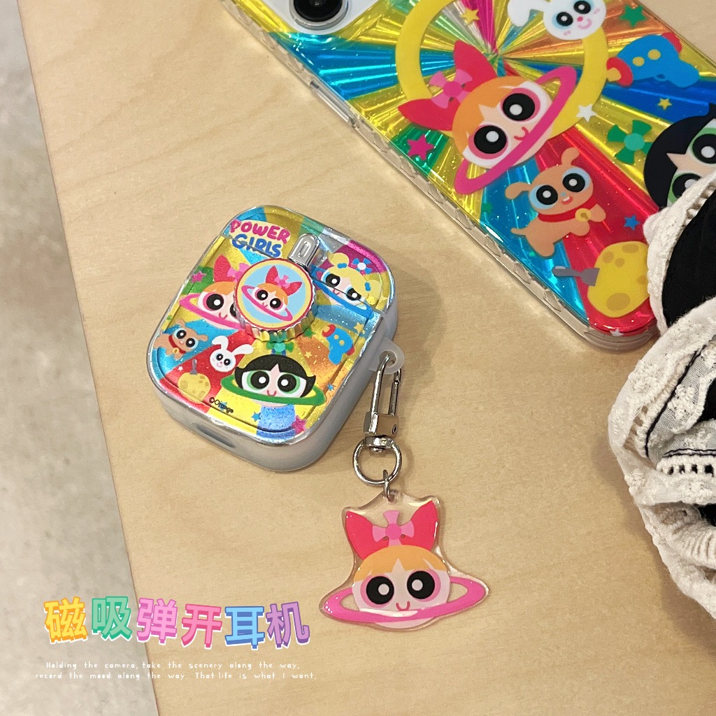 Khóa hút từ tính Hộp đựng tai nghe Star Powerpuff Girls, Thích hợp cho ...