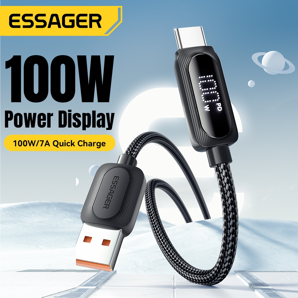 Essager 7A 100W USB-A sang Type-C Cáp dữ liệu hiển thị kỹ thuật số Cáp ...