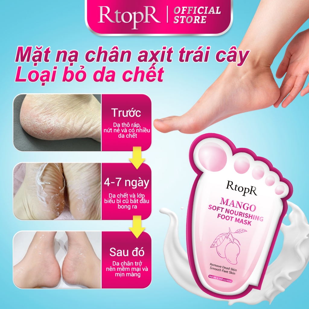 RtopR Mango Exfoliating Foot Peel Mask Cặp Mặt Nạ Chân RtopR Tẩy Da ...