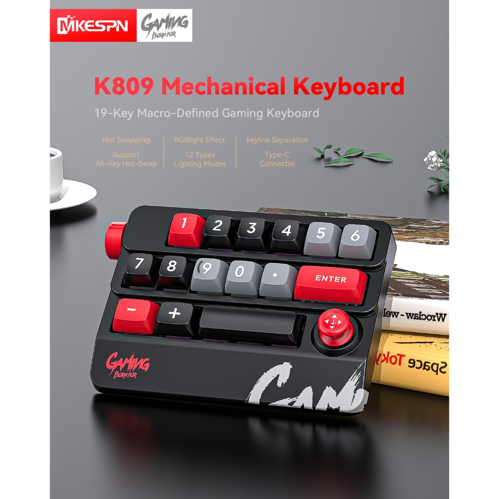 Mkespn K809 17 Key Macro Định nghĩa có thể lập trình Phím tắt tùy chỉnh Bàn phím có dây | Shopee ...