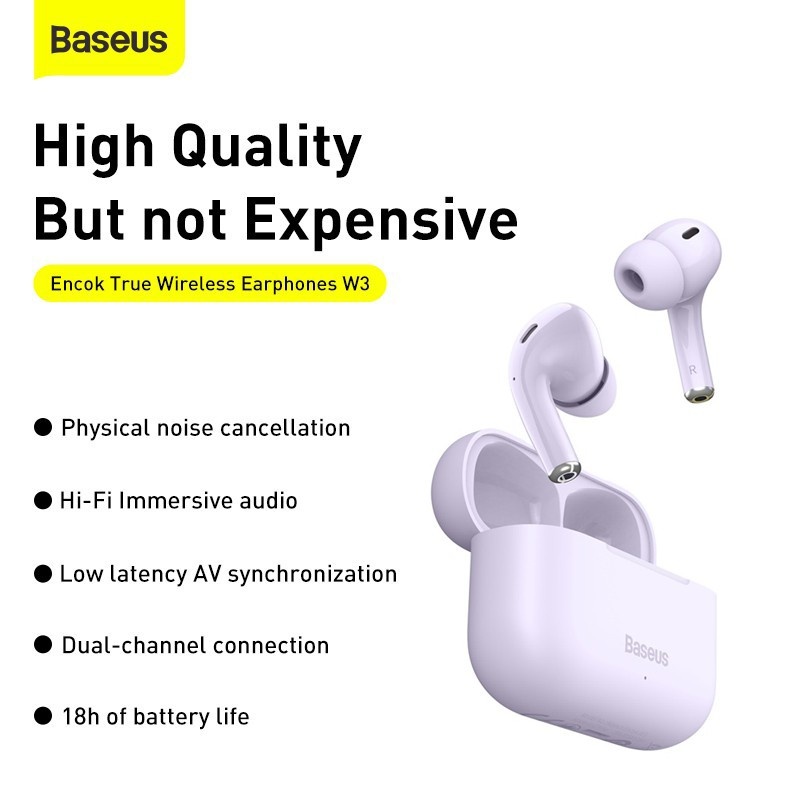 Tai nghe Bluetooth Baseus W3 TWS Stereo Wireless 5.0 | Shopee Việt Nam