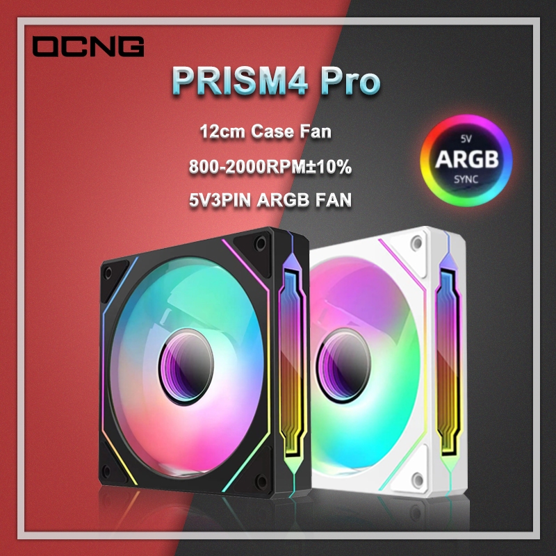 Quạt ốp lưng máy tính OCNG PRISM 4 PRO 12cm 4PIN PWM Tắt tiếng 800 ...