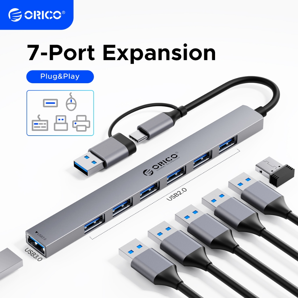 Orico USB HUB USB A / Type C sang USB 3.0 HUB Bộ chia USB bằng nhôm Bộ chuyển đổi OTG Mở rộng ...