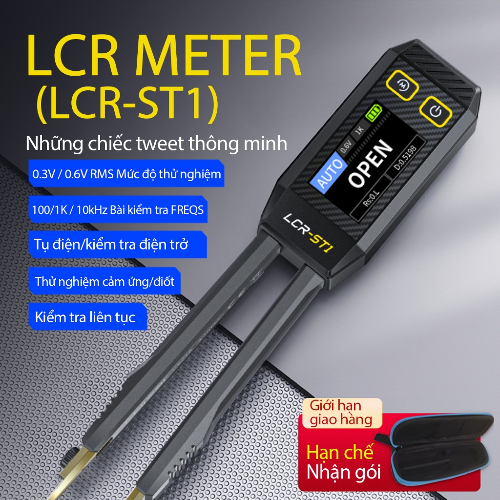 Fnirsi LCR-ST1 Nhíp thông minh Mini LCR SMD ESR Máy kiểm tra điện trở ...
