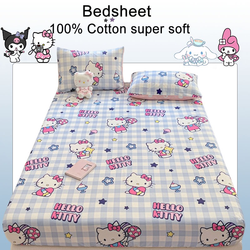 Ga trải giường Sanrio 100% Cotton 1000TC Ga trải giường mềm mại màu ...