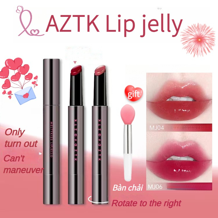 AZTK Lipstick MJ03+MJ04 AZTK Lip jelly tuyết tinh tế hôn đông lạnh gương xuân hè son hiển thị ...