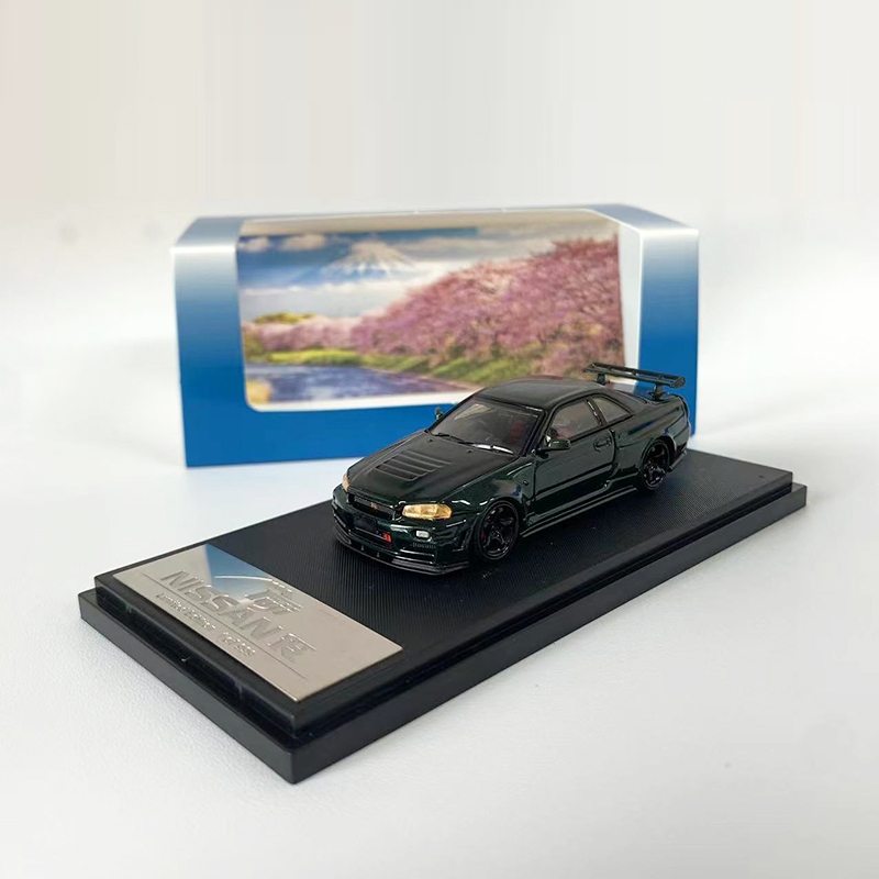 Xe mô hình Fuji 1: 64 Nissan Skyline GTR R34 Nismo Z-Tune Hợp kim Die-Cast Xe thể thao -Dark ...