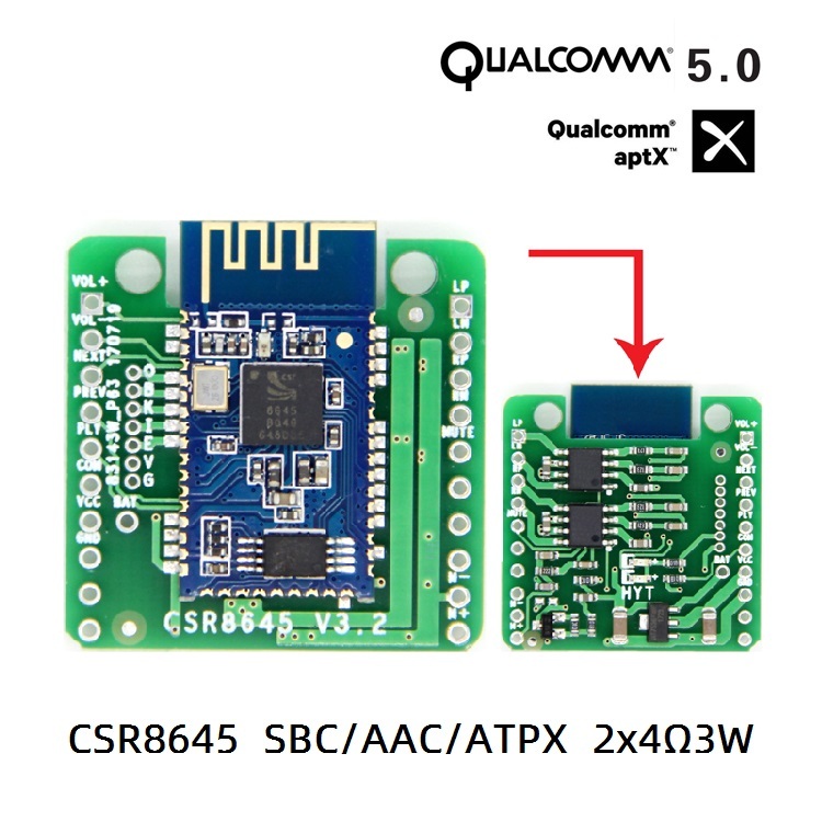 Qualcomm CSR8645 Bluetooth 5.0 Bộ khuếch đại công suất Mô-đun tiếp nhận ...