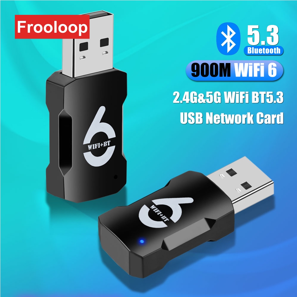 Usb WiFi Bluetooth Adapter 900Mbps 5G WiFi6 BT5.3 Không Dây Dongle Dual Band Card Mạng Cho PC ...