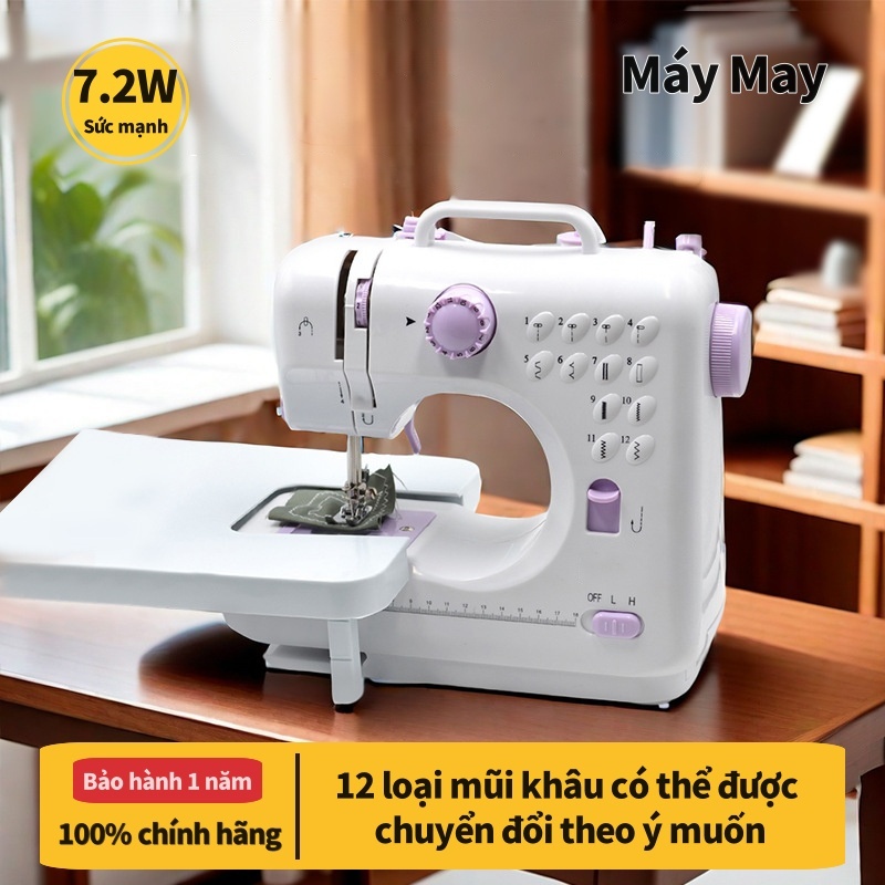 Máy May Để Bàn Mini Có Overlock, Có Thể May Vải Co Giãn Có Chân Bấm Máy ...