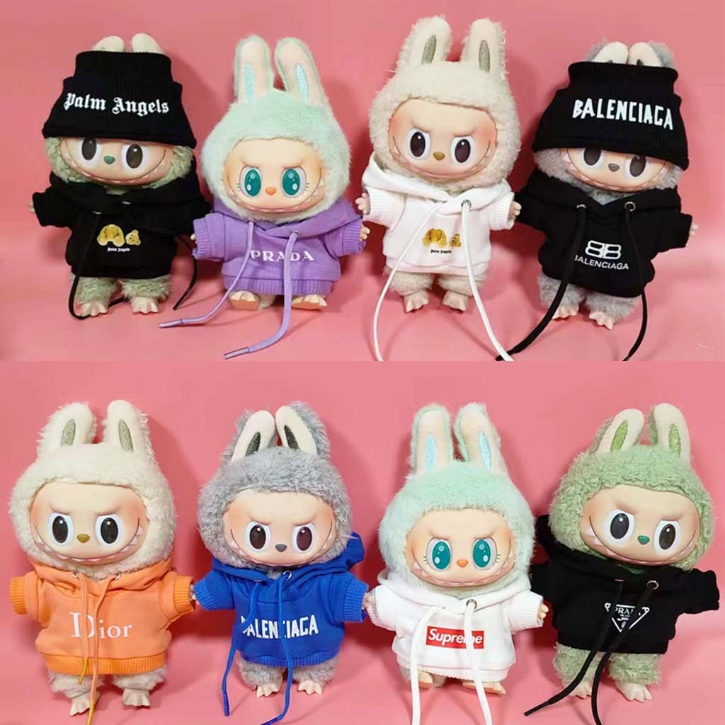 Popmart MACARON LABUBU Quần áo Áo hoodie mũ cho 17cm labubu và labubu ...