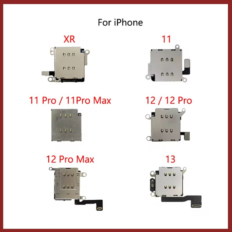 Khay đựng thẻ Sim kép Ổ cắm đầu đọc khe cắm Cáp mềm cho iPhone XR 11 12 ...
