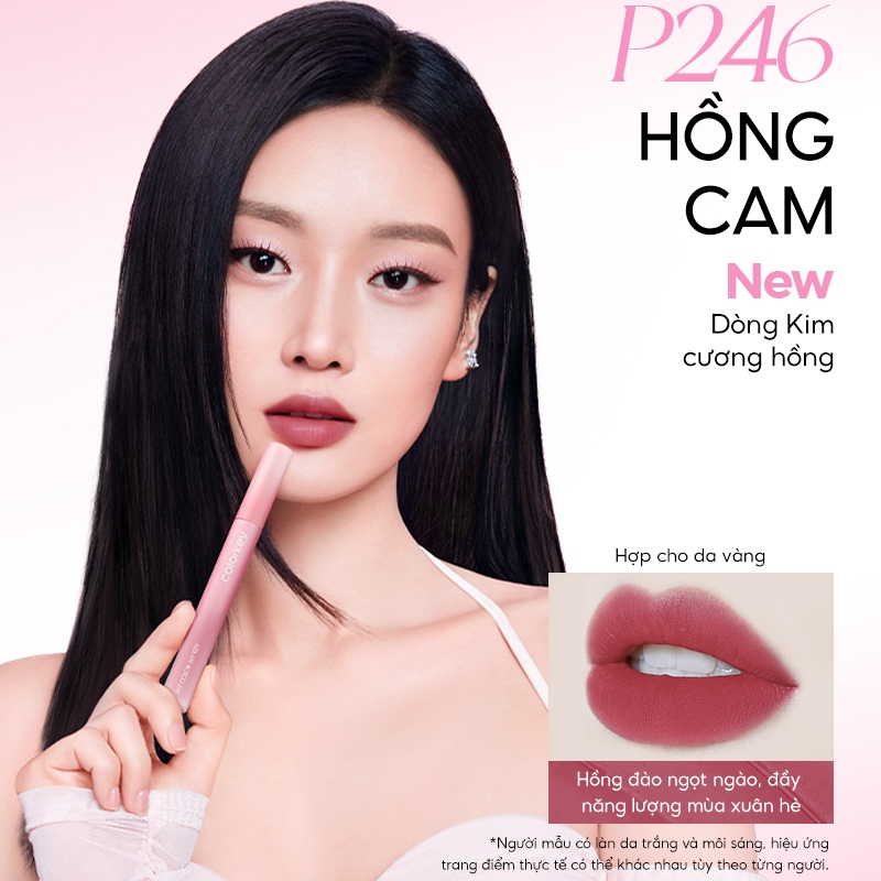 Son môi COLORKEY dòng kim cương hồng màu nhung / bóng chống dính lâu ...