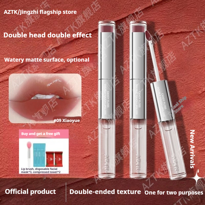 🌷Sản phẩm chính hãng🌷Son Aztk hai đầu Aztk Son tráng gương Ánh sáng nước Không dễ phai màu Cốc ...