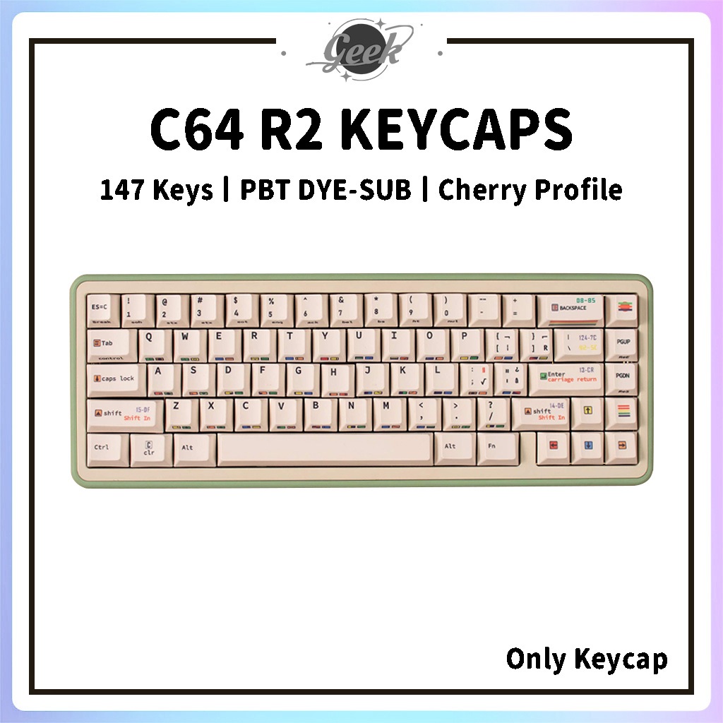 C64 R2 Keycaps PBT Dye-sub Cherry Profile Keycap Custom Keycaps Tương ...