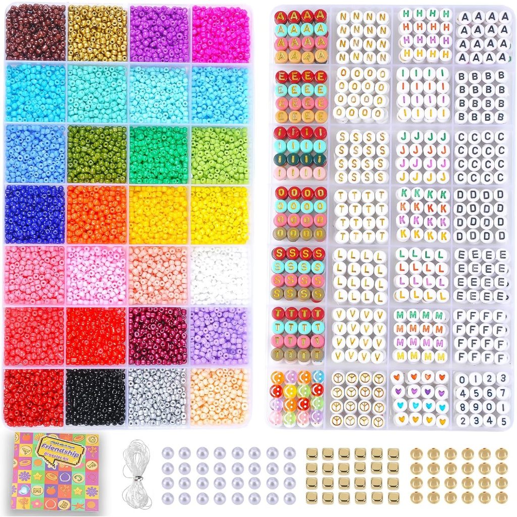 Friendship Bracelet Making Kit – 2 Box Seed Beads Set – DIY Jewelry ...