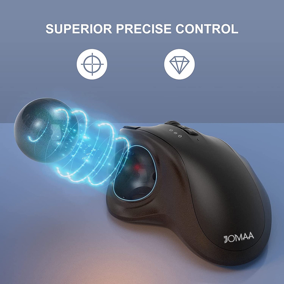 Jomaa chuột trackball có thể sạc lại bluetooth + 2.4g chuột không dây ...