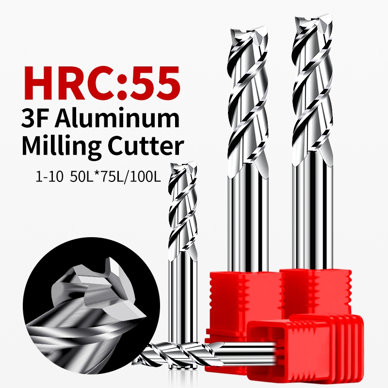 55HRC Dao Phay Ngón gia công nhôm 3 cánh Dao Phay Ngón Hợp Kim (D1-8) Dao nhôm | Shopee Việt Nam