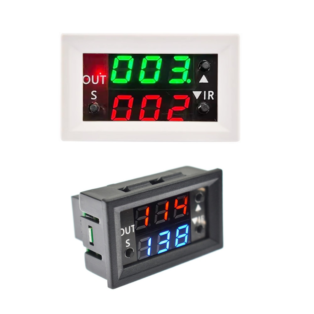 Dual Display Time Relay Module DC 12V Time Delay Relay Mini LED Digital Timer Relay Timing Delay ...