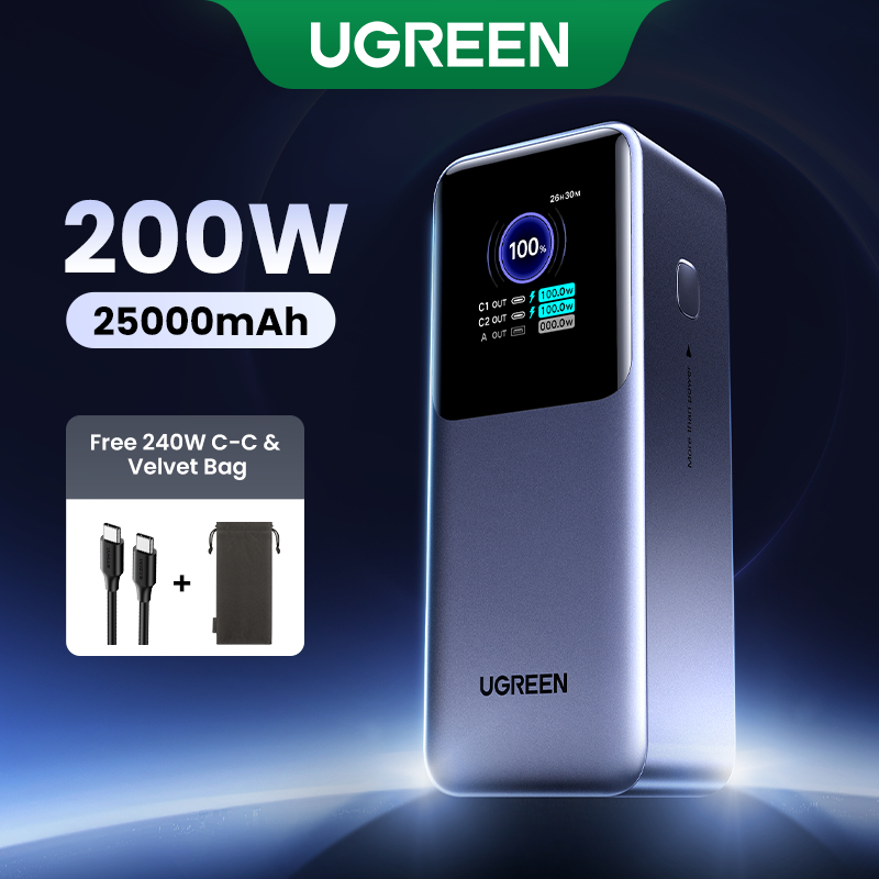 Ugreen 130W 20000mAh |25000mAh 200W Laptop Power Bank Sạc Siêu Nhanh 100W PD3.1 Cho Macbook Air ...