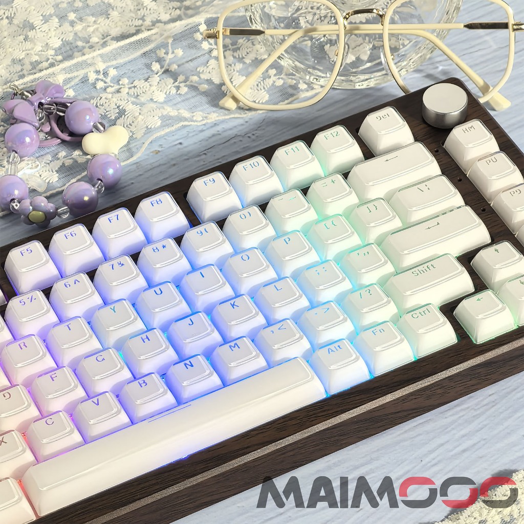 White Jelly Crystal Keycaps PC mờ Double Shot Tương tự OEM Profile ...