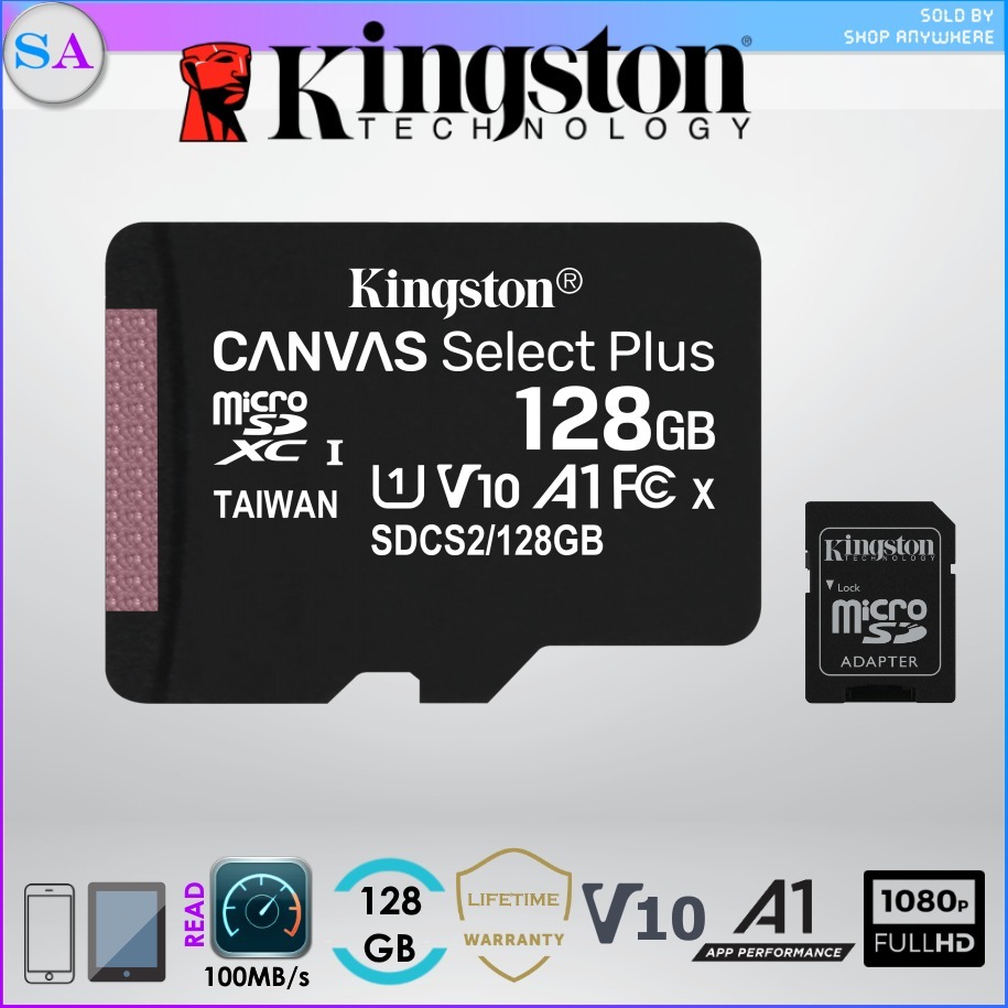 Thẻ nhớ Kingston Canvas Select Plus Micro SD UHS-I Speed Class 100MB / S SDCS2 Class 10 UHS-I ...