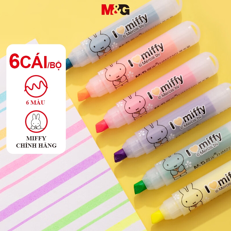 M&G Bút đánh Dấu Highlight Set 6 bút Màu Miffy Marker Màu 2 đầu Bút Nhớ ...