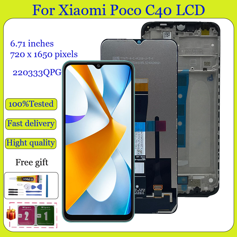 Chính hãng cho màn hình LCD Xiaomi Poco C40 Màn hình cảm ứng có khung ...