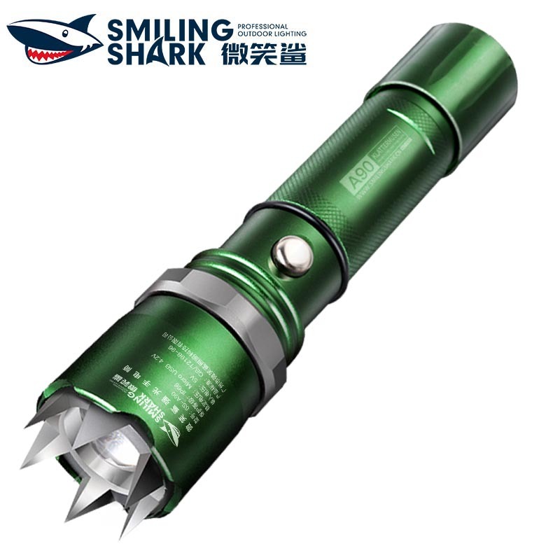 SmilingShark A90 Đèn pin siêu sáng Mạnh mẽ với Búa an toàn xoay có thể ...
