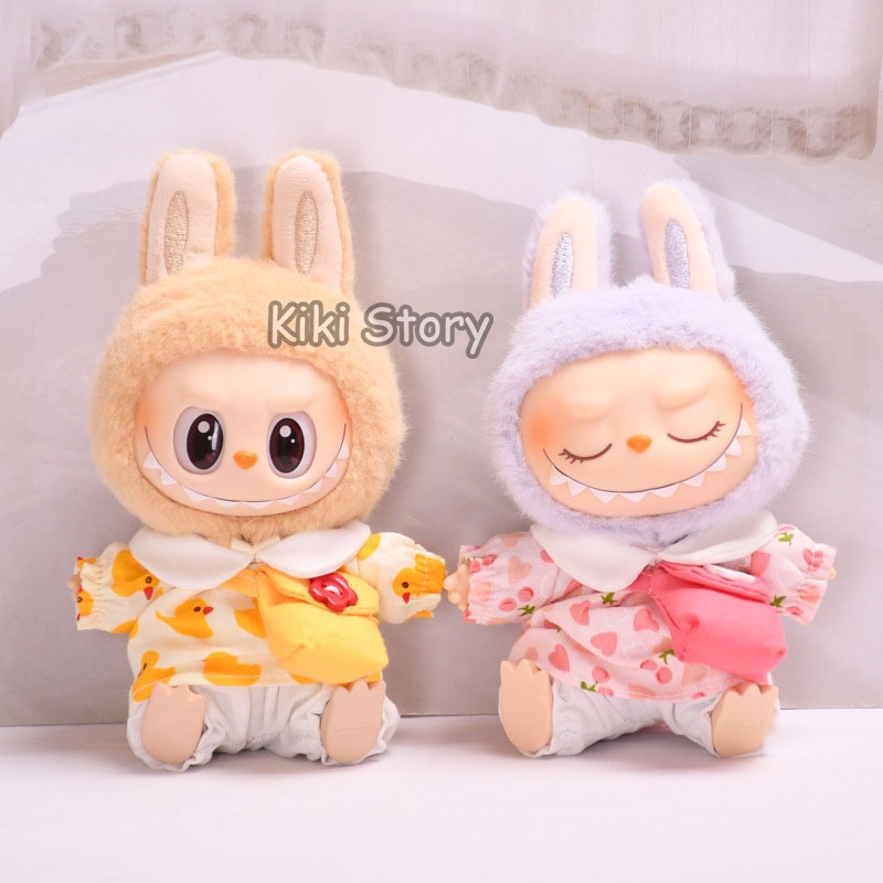 Mới Labubububu V2 Bộ Quần Áo Anh Đào Túi Vịt 17CM LABUBU Macarons Phụ ...