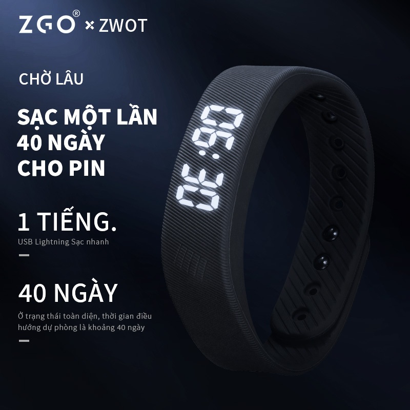 ZGO Vòng đeo tay thông minh đồng hồ báo thức rung không tiếng ồn cho ký ...