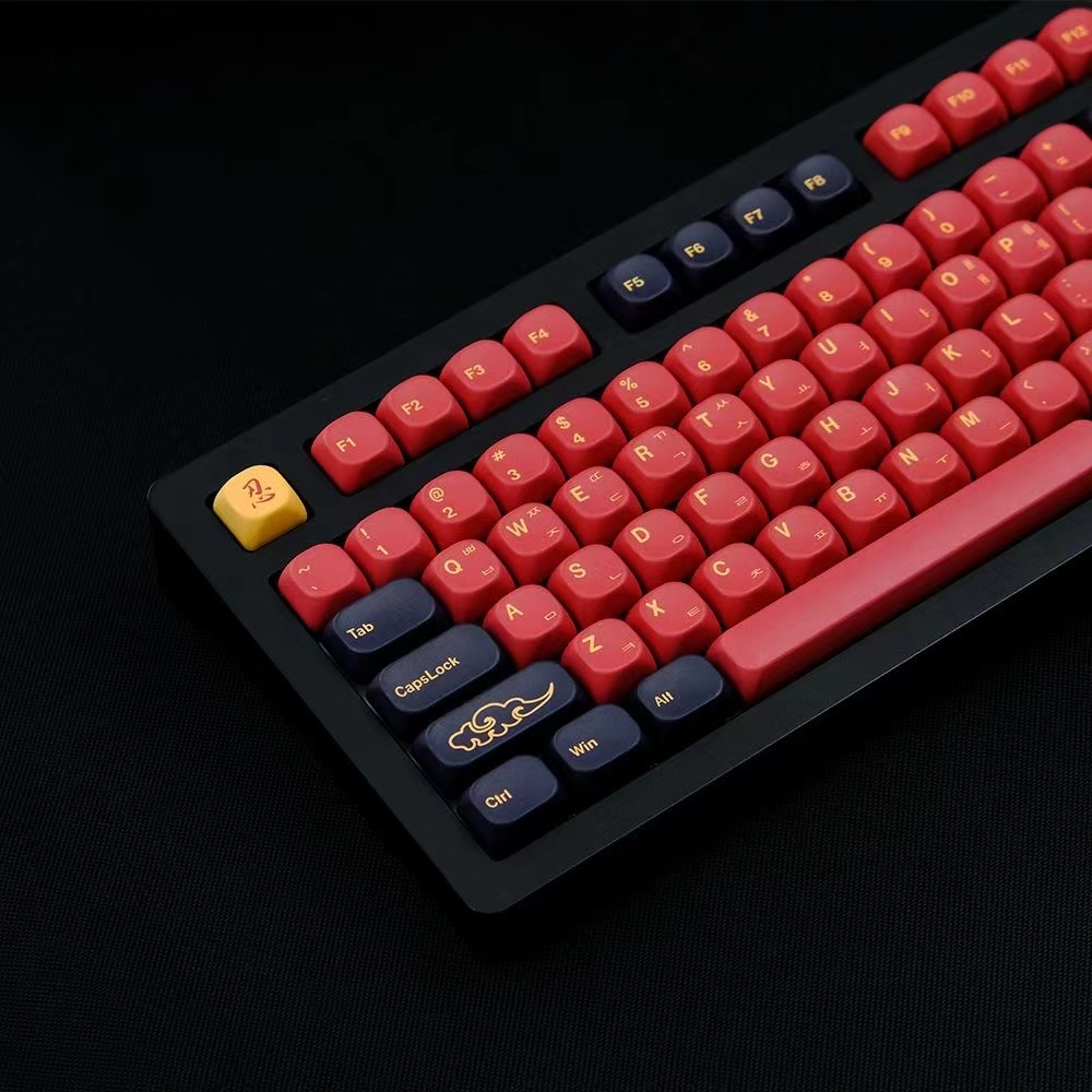 130 Phím Đỏ Samurai Keycaps KOA Profile PBT Dye Thăng Hoa Tương tự MOA ...