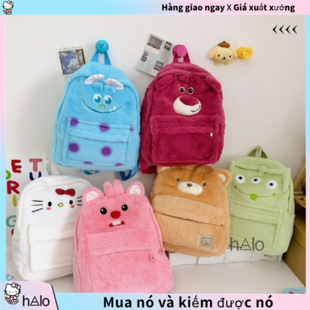 Hello Kitty Ba lô nữ gấu dâu hồng, melody, cinnamoroll, loopy, capybara ...