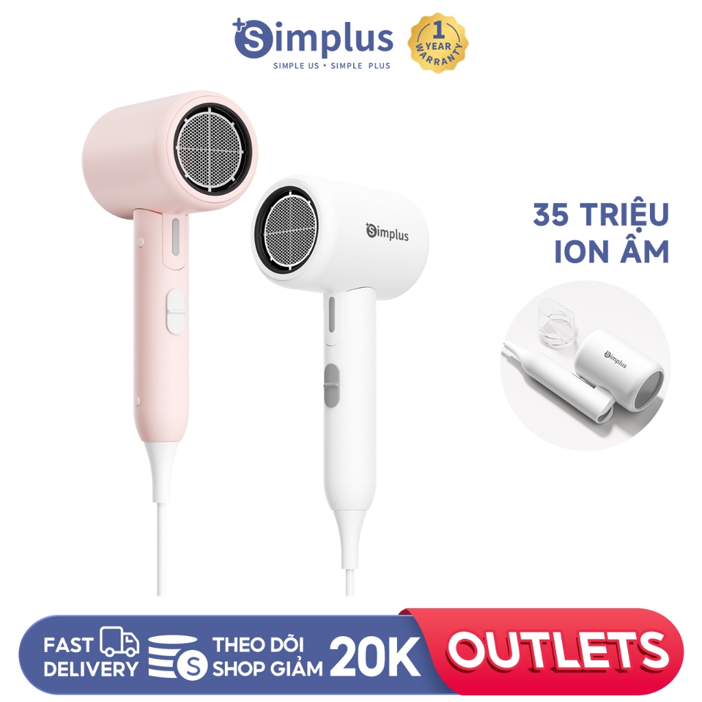 Máy sấy tóc Simplus CFJH008 Có thể gấp gọn Ion âm bảo vệ tóc 3 mức điều chỉnh nhiệt 3 màu sắc ...