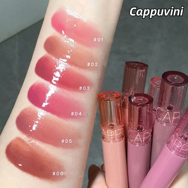 Cappuvini Lip Glaze Mirror Water Light Gloss Lip Glaze Lipstick | Shopee Việt Nam