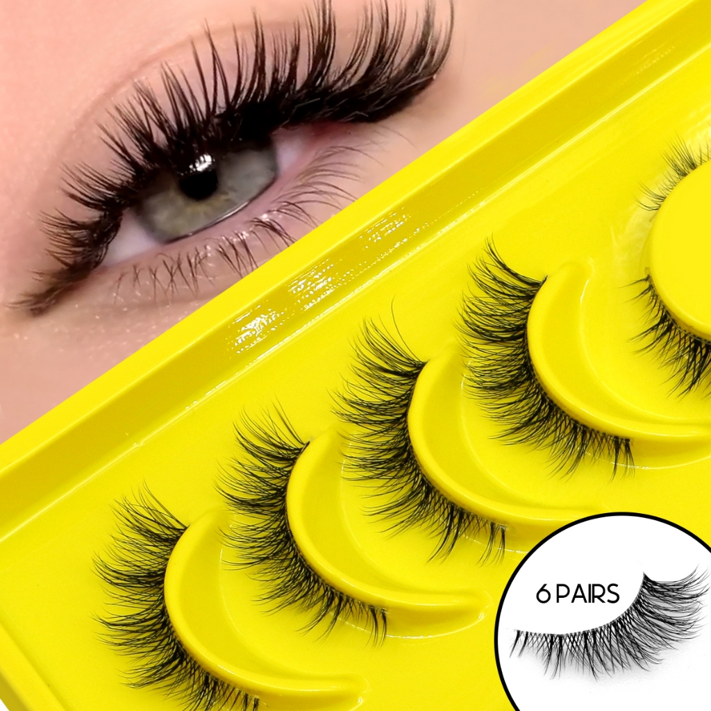 Groinneyal Mèo Mắt Mi 3D Mới Natura Lông Mi Mềm Wispy Manga Lông Mi Nối ...