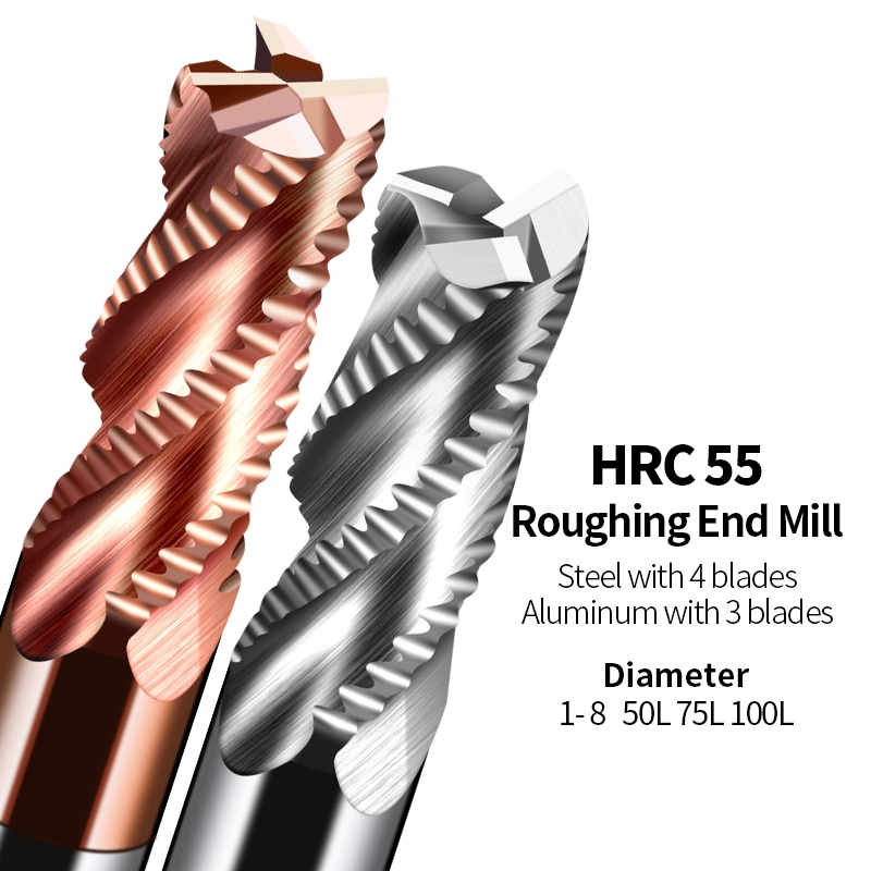 55HRC Dao Phay Ngón 3 cánh/4 cánh Dao phay thô D4-D8 Dao Phay Ngón Hợp Kim | Shopee Việt Nam