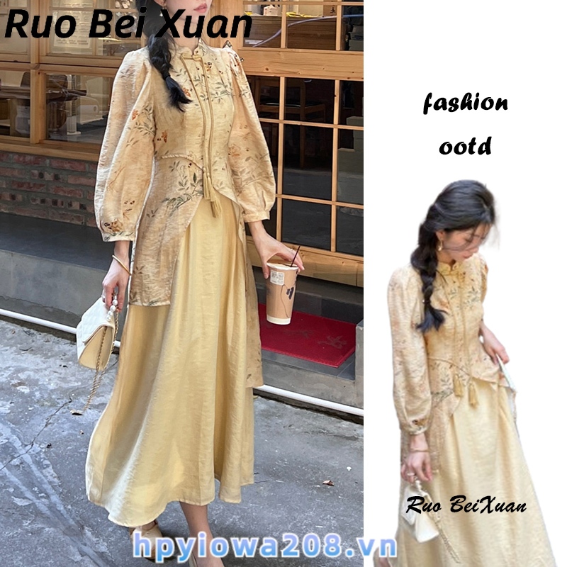 Ruo Bei Xuân Váy Nữ Phiên Bản Rộng Trung Quốc retro sườn xám eo ...